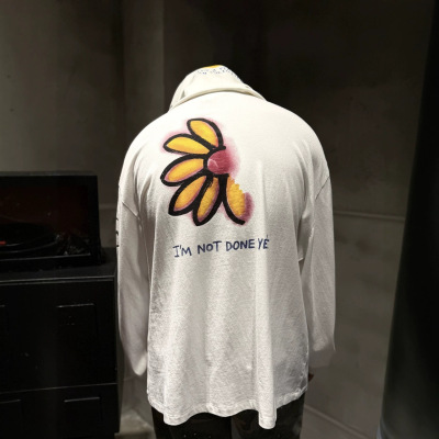 Saint x 藤原浩联名款笑脸印花长袖T恤男女宽松圆领休闲打底衫 潮