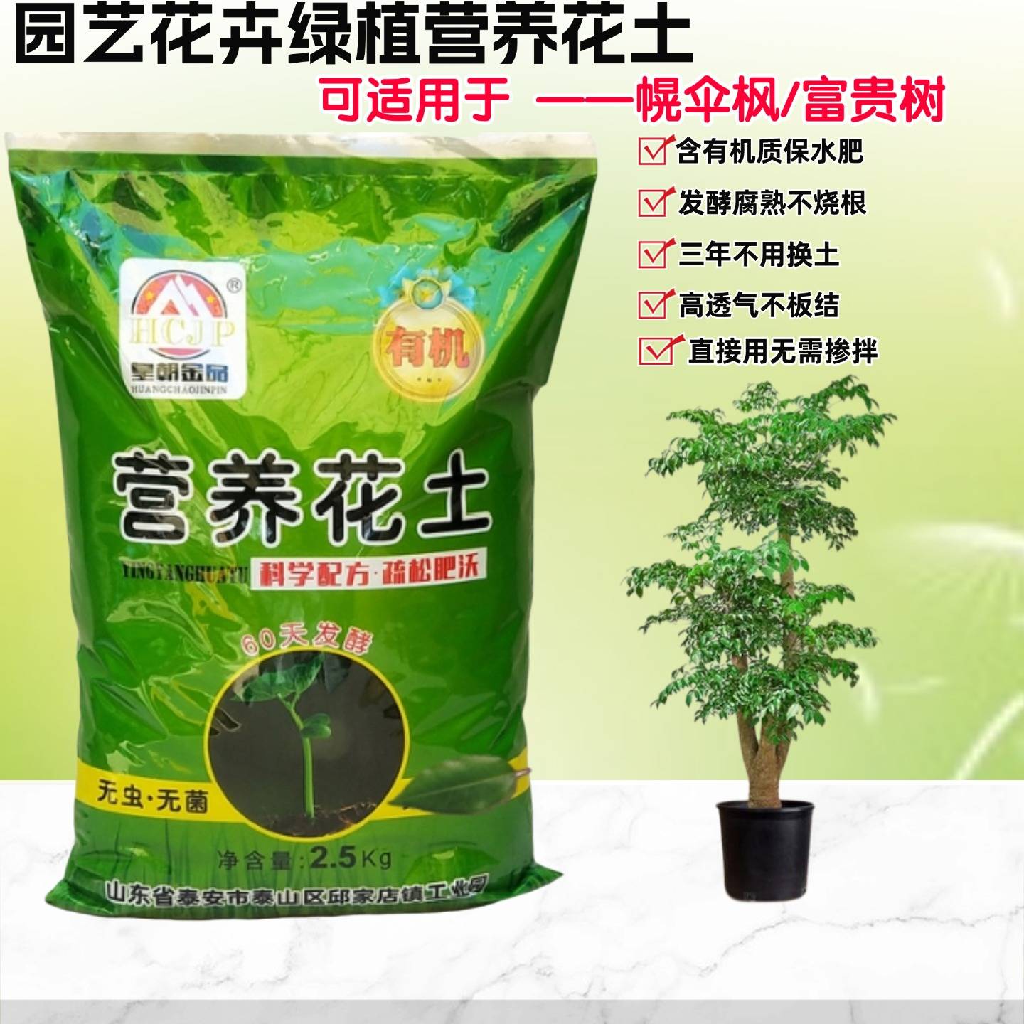 富贵树幌伞枫营养花土室内大型盆栽植物幸福树养花种植微酸专用土