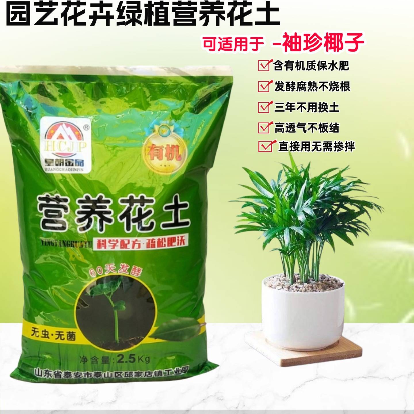 袖珍椰子营养花土富贵椰子室内客厅小盆栽植物翻换种植有机专用土