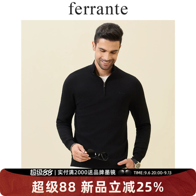 Ferrante/费兰特意式休闲半拉链胶印LOGO时尚毛衣5280-70