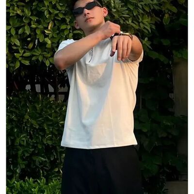 大码300斤半拉链短袖T恤男夏季