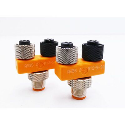 2x Lumberg ASBS 2 M12-5-90 T-Verteiler -unused-