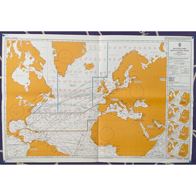 Admiralty MARCH 5124 (3) ROUTEING CHART NORTH ATLANTIC OCEAN