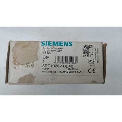 西门子 3RT10261BB40 接触器 24VDC