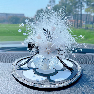 【花羽】小仙女花朵羽毛汽车摆件