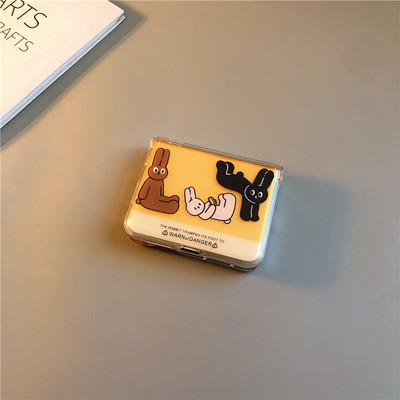 三色兔子适华为purax手机壳小米mixflip可爱pocket2硬nova三星zflip7564卡通vivox透明oppofindn3n2女50荣耀v