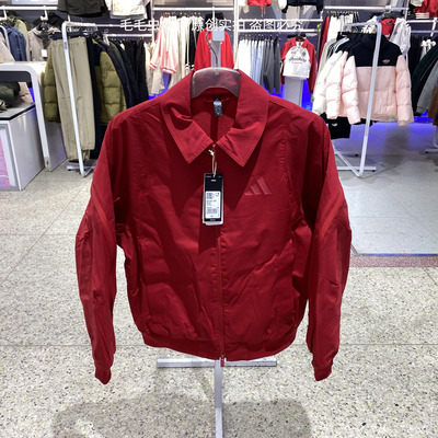 阿迪达斯蛇年新年款加绒飞行员运动休闲宽松翻领夹克外套JZ4193