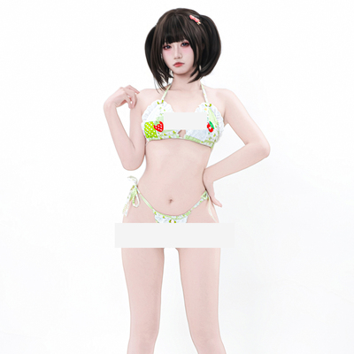 SENMHS手工拼接碎花比基尼甜美
