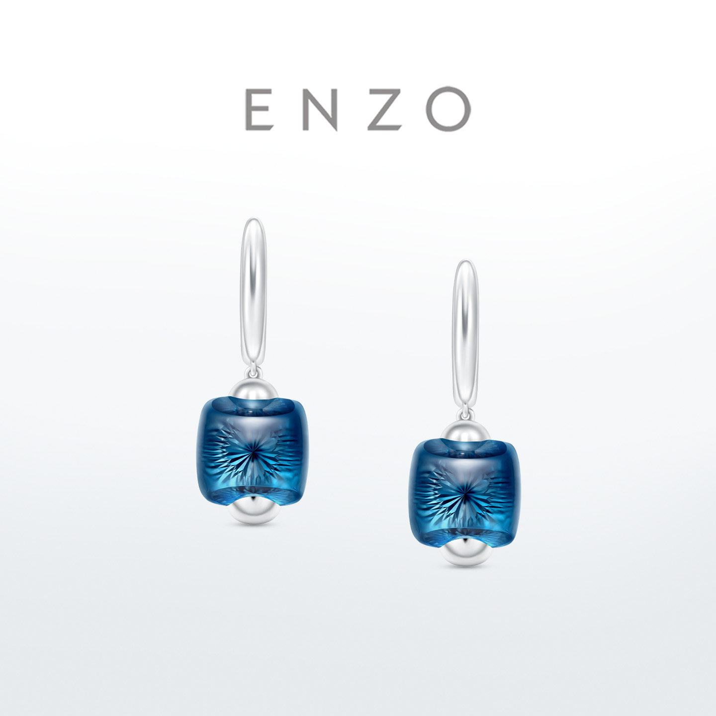 新款ENZO「VAVA系列」18K金托帕石耳环女EZV9104