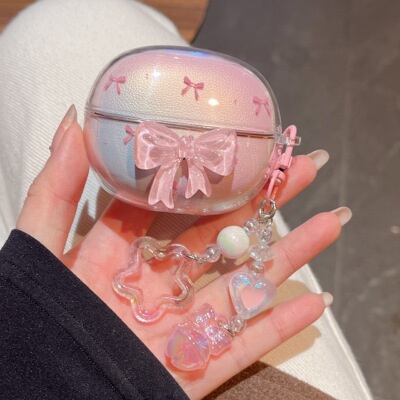 适用于荣耀2pro保护套荣耀亲选LCHSE 2Pro耳机保护套荣耀lchse耳夹式2pro保护壳透明可爱立体蝴蝶结分体TPU壳