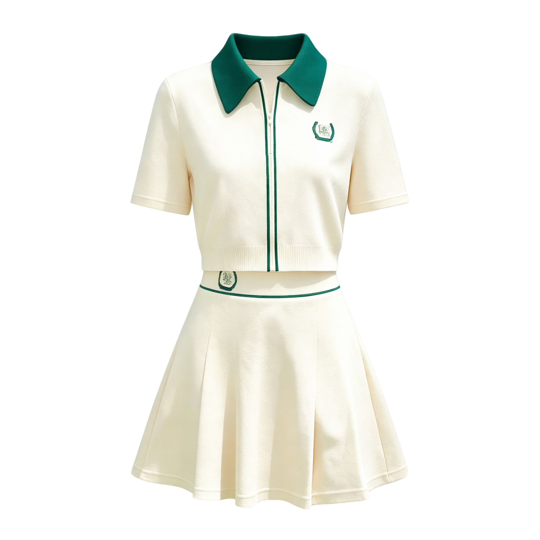 2025超火夏装一整套网球服休闲时尚运动风polo衫短裙miu系套装女