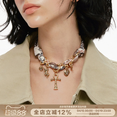 SUMIYAKI生命之匙十字架丝巾项链