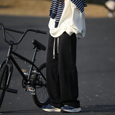 日系街头宽松直筒运动休闲裤卫裤