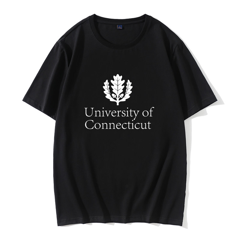 UCONN美国康涅狄格大学T恤短袖纪念品纯棉圆领情侣文化衫纪念衫