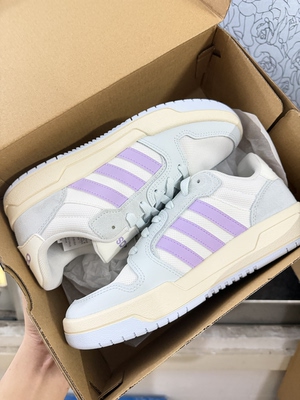 Adidas阿迪达斯Neo Entrap男女白蓝紫简约百搭运动休闲板鞋KH8211