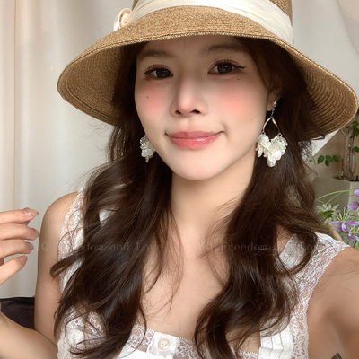 初恋小事~法式贝壳花瓣流苏耳环女海边度假耳钉轻奢高级耳夹耳饰
