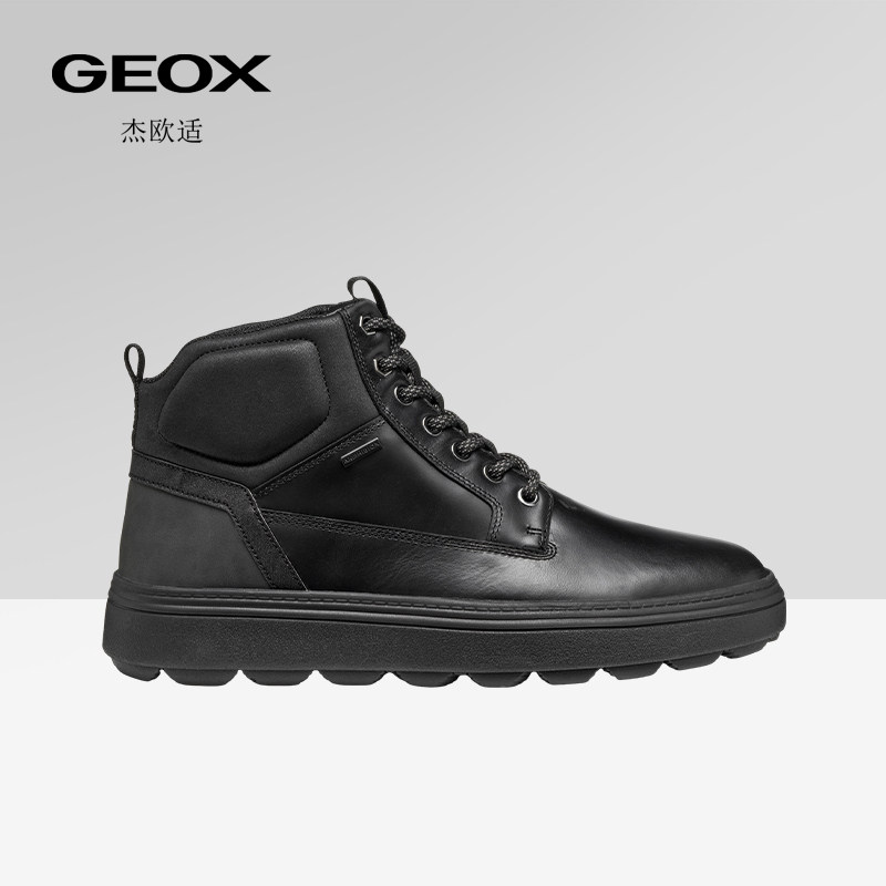 GEOX杰欧适男鞋早春舒适百搭圆头厚底运动高帮时尚休闲鞋