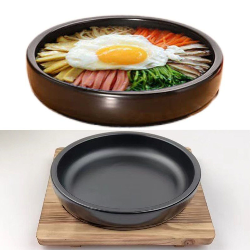 商用米村拌饭锅芝士年糕鱿鱼石板鸡蛋日韩式石锅专用砂锅