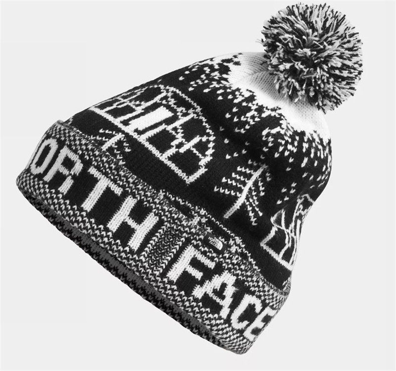 the north face/北面女针织毛线帽秋冬保暖护耳毛球正品NF0A3FGJ_虎窝淘