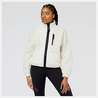 NEW BALANCE NB女士运动夹克拉链外套羊绒宽松美国直邮WJ23114