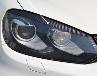 新高尔夫6/高6/GOLF6/GTI 专用碳纤维大灯眼线贴