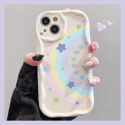 Marbled Star Case 适用iPhone 15/14 Pro Max13/12 Creamy Soft Silicone Cover Cute Cartoon Light Luxury