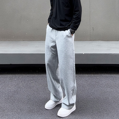 UNCLEBLUE垂坠直筒弯刀卫裤男