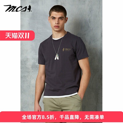 MCS万宝路男装短袖宽松夏季