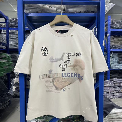 Paly Hollywood 25SS LEGENDS休闲简约刺绣印花破坏短袖T恤男女潮