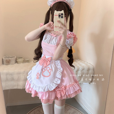 女仆装cos日系可爱女佣猫咪大码女lolita连衣裙洛丽塔cosplay服装