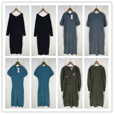 复古着vintage日韩尖货民族风甜美森女系纯色绣花兔毛连衣裙L9103