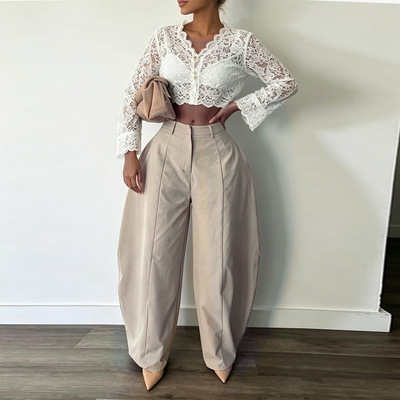 plus size women pants long trouser long trouser big size 裤