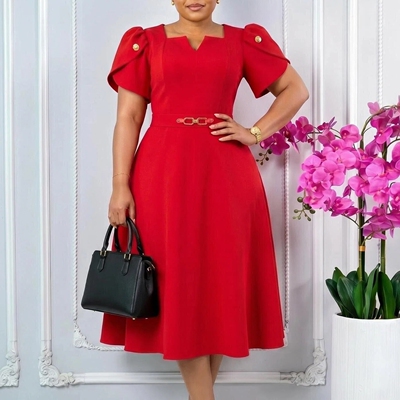 欧美风女装大码非洲连衣裙 African female dresses OL plus size