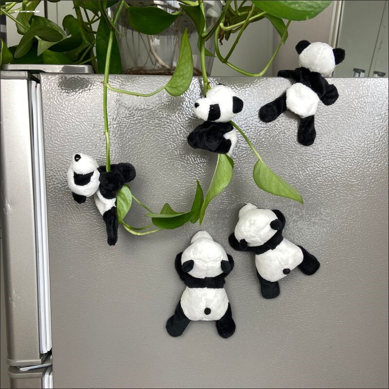 成都大熊猫公仔爬树玩偶冰箱贴pandaway吸铁石毛绒玩具基地纪念品