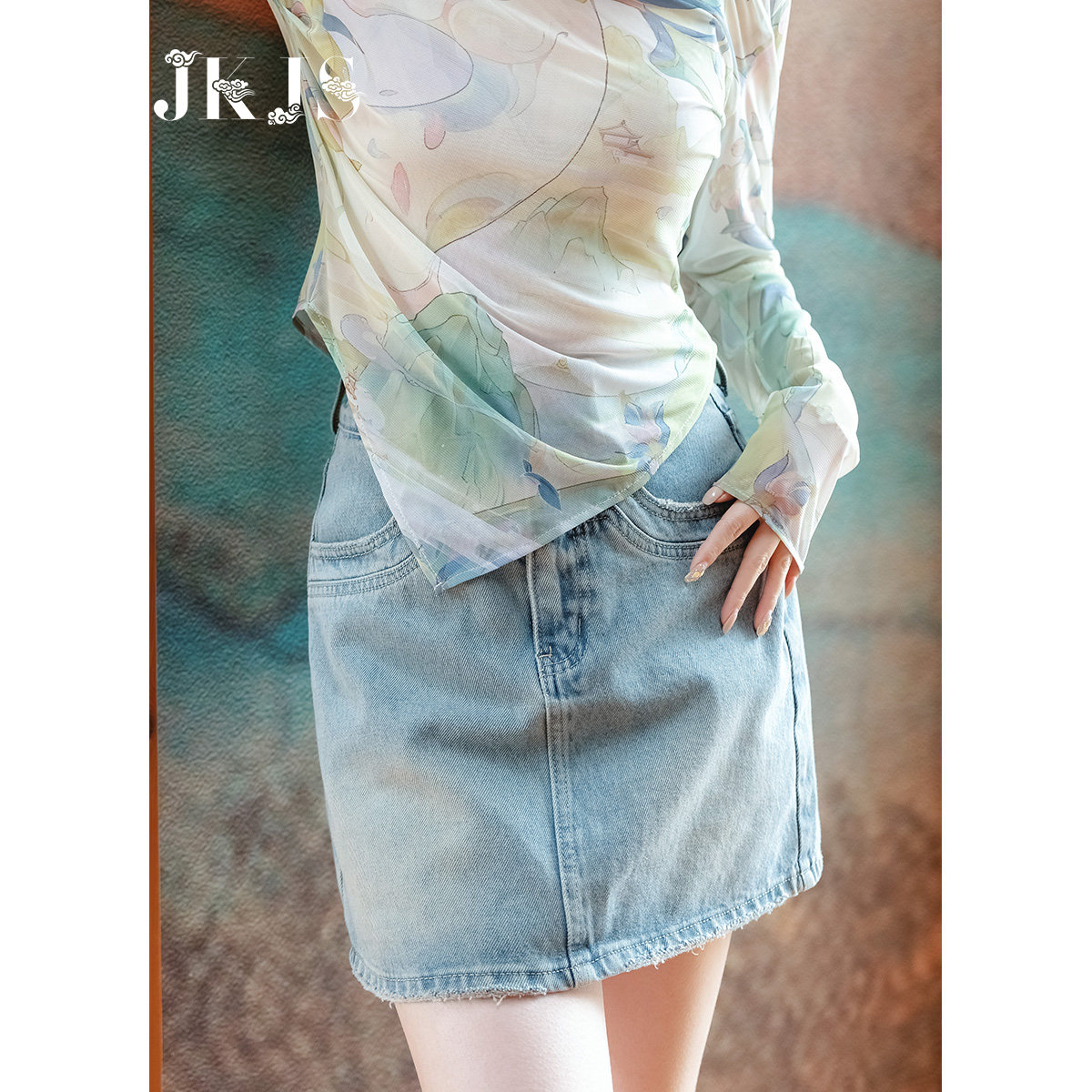 JKJS【蔷薇伊人】牛仔半身裙2023年夏季新款小个子百搭显瘦A字裙_虎窝淘