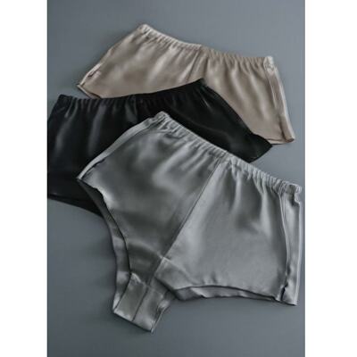 包税包邮日本unefig法式简约纯色蚕丝舒适透气清爽高腰内裤女士