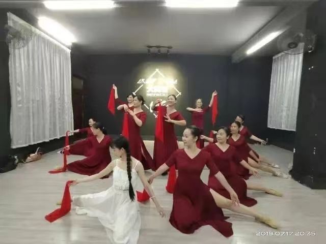 谭元元卡门现代舞形体开叉舞蹈练功长裙长袖纯色舞蹈演出服车展服