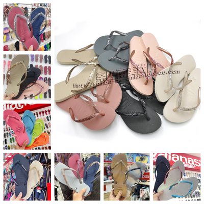 巴西正品哈瓦那人字拖闪粉女鞋