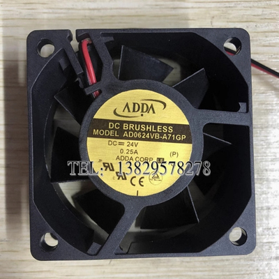 原装ADDA AD0624VB-A71GP 24V 0.25A 6025 6CM 两线散热风扇