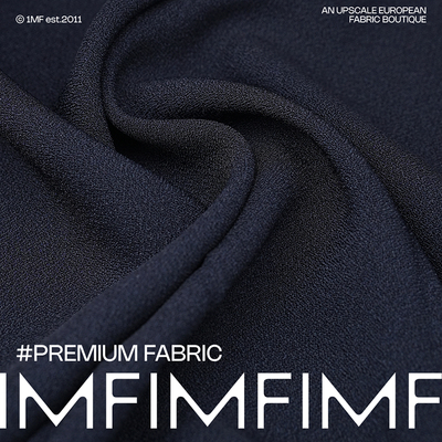 JIS面料 VI混纺 黑色纯色绉纱肌理裤子面料宽130CM意大利进口