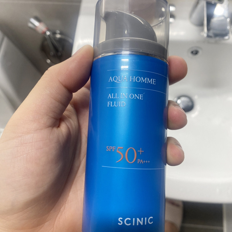 水乳精华防晒4合1懒人护肤韩国SCINIC男士荃能多效防晒乳100ml