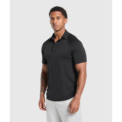 正品现货  Gymshark seamless  男子运动翻领无缝速干短袖polo衫