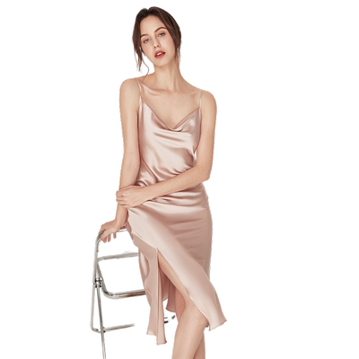 2026年夏季真丝性感吊带睡裙荡领