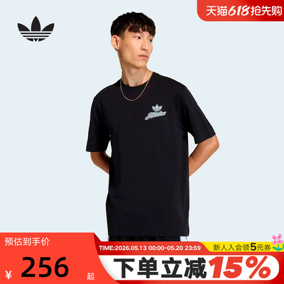 adidas阿迪达斯三叶草GFX 校队宽松圆领T恤2026夏男短袖 KE2249