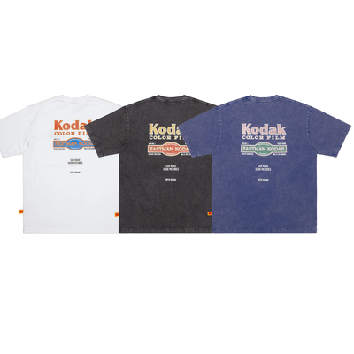New Kodak/柯达25SS纯棉短袖男女同款复古水洗圆领T恤潮牌上衣