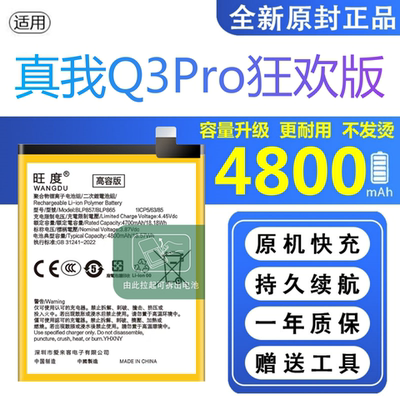 适用真我Q3Pro狂欢版电池原装RMX3142正品大容量手机BLP857电板