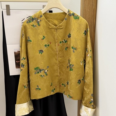 新中式气质圆领亮片刺绣优雅外套