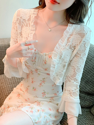 雪纺小披肩配蕾丝罩衫小披肩