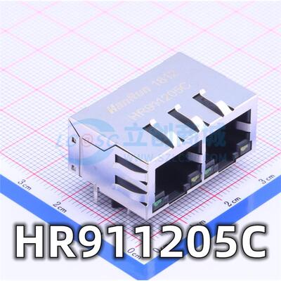全新 HR911205C 封装RJ45 1*2双口带灯网口 网络变压器 现货