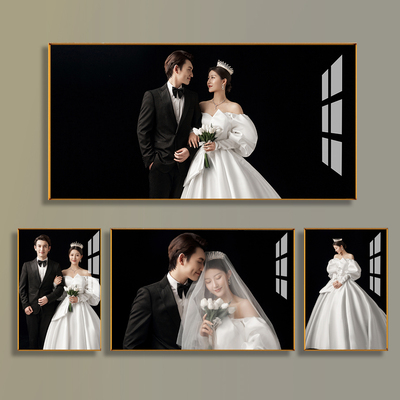 挂墙相框水晶铝合金婚纱照定制
